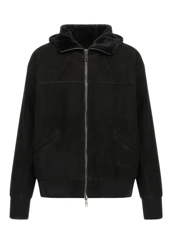 GIORGIO BRATO Suede Bomber Jacket - Black