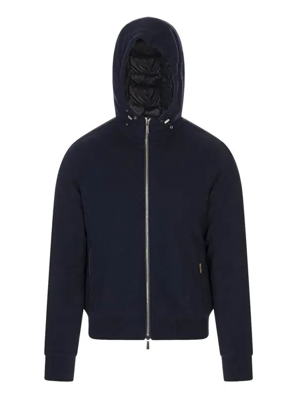 MOORER Zip-up Coat - Blue