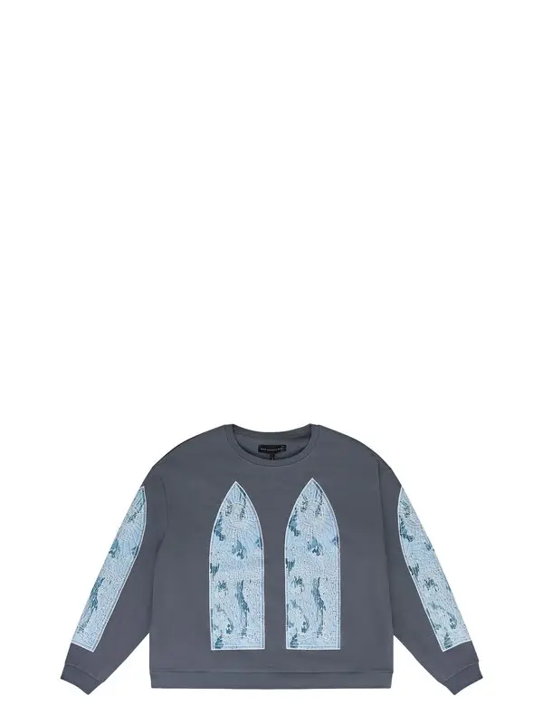 WHO DECIDES WAR Camo Glass Pullover Sweatshirt - Grey