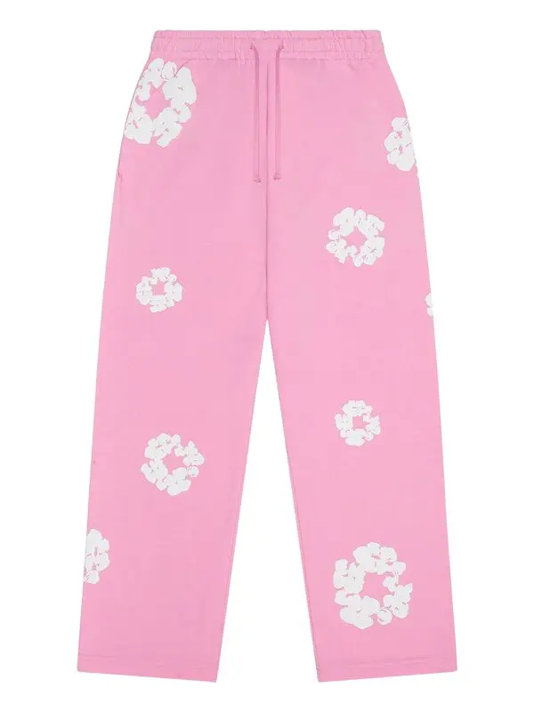 DENIM TEARS Cotton Wreath Baggy Sweatpants - Pink