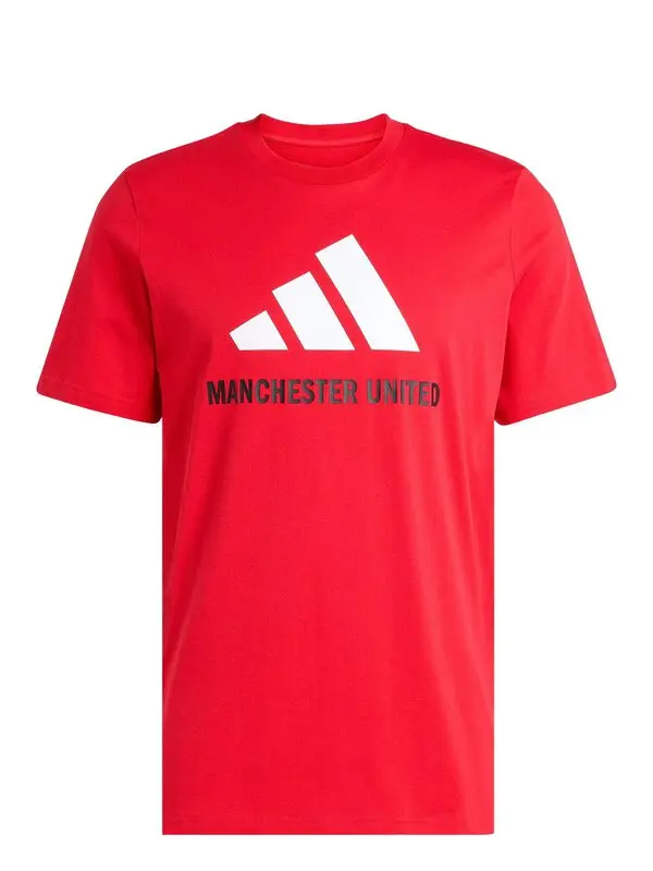 Adidas Manchester United Seasonal Graphic Tee - Red