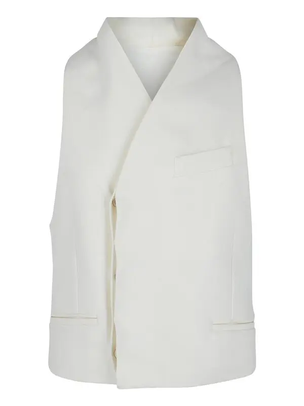 FERRAGAMO Sleeveless Surplice Vest - White
