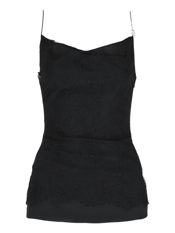 Givenchy Lace 4g Chain-strap Cami - Black