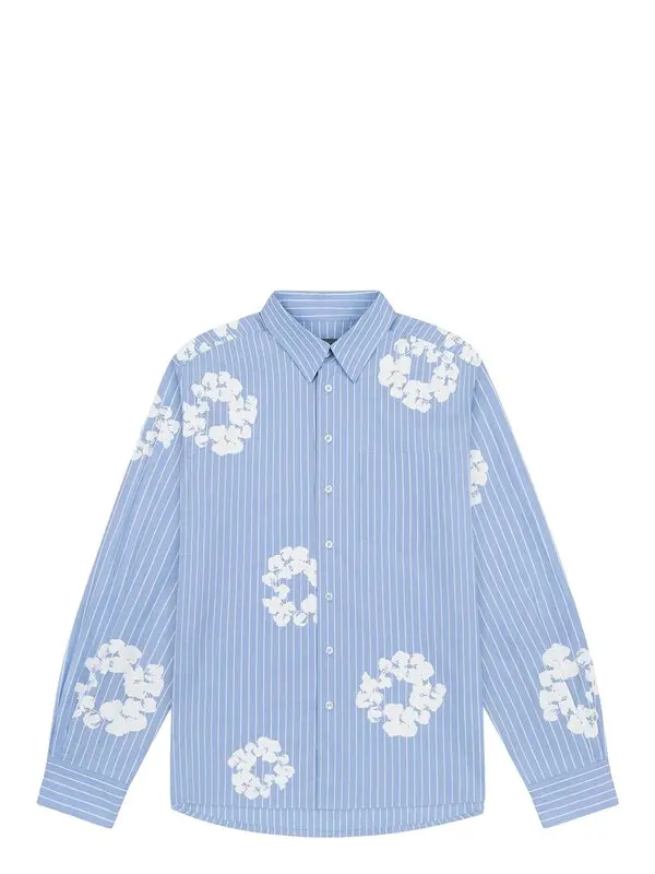 DENIM TEARS Cotton Wreath Oxford Shirt - Blue