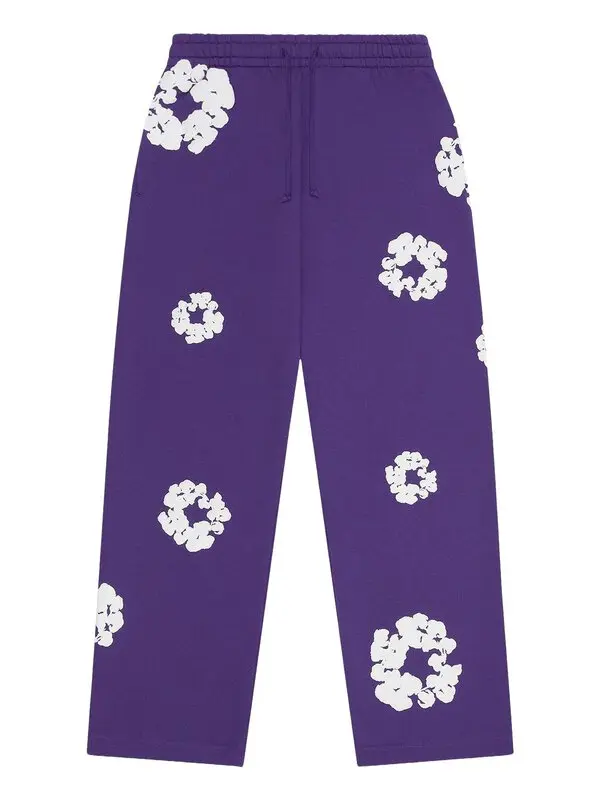 DENIM TEARS Cotton Wreath Baggy Sweatpants - Purple