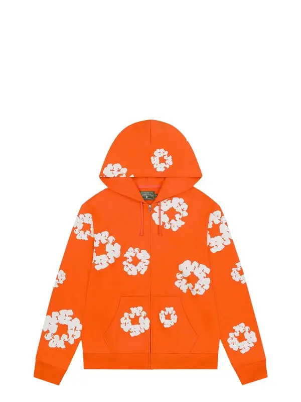 DENIM TEARS Cotton Wreath Zip Hoodie - Orange
