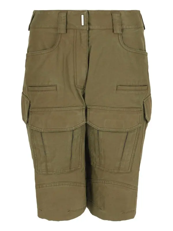 Givenchy Frayed Multi-pocket Cargo Shorts - Green