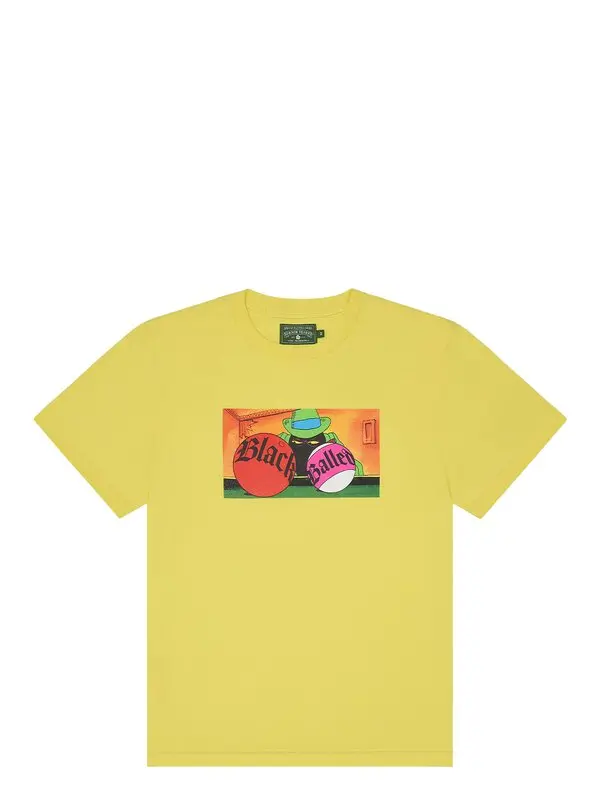 DENIM TEARS Black Balled Tee - Yellow