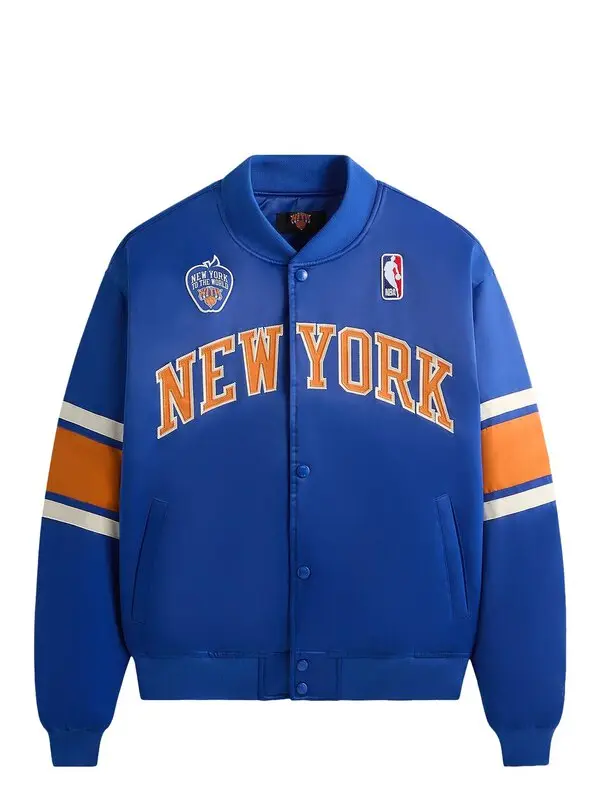 Kith New York Knicks Satin Bomber Jacket - Blue