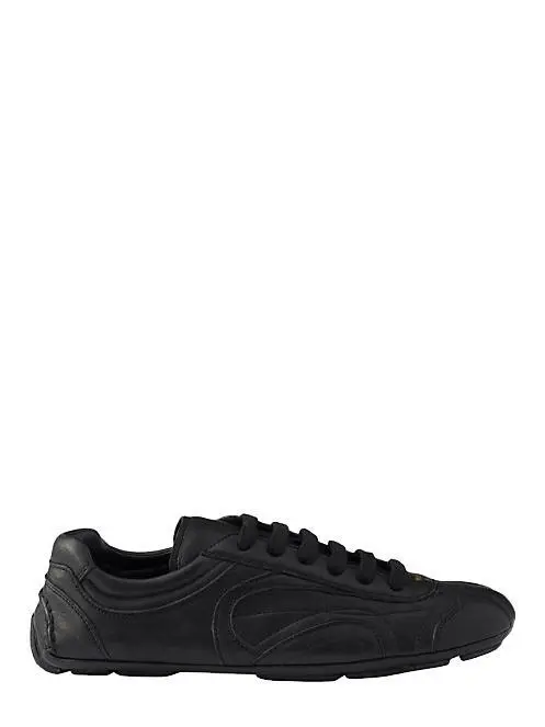 Prada Montecarlo Leather Trainers - Black