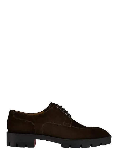 CHRISTIAN LOUBOUTIN Davisol Lion Flat Derby Shoes - Cafe