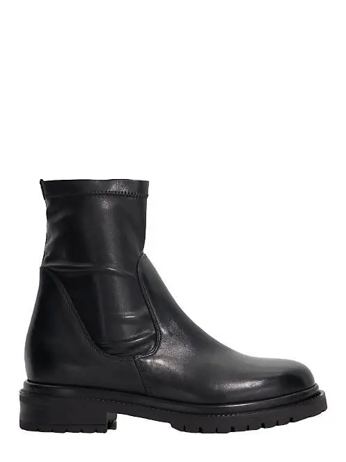 DUNE Pelano Leather Ankle Boots - Black Leather