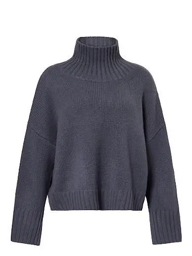 Soft Goat Girlfriend Turtleneck Cashmere Jumper - Anthracite