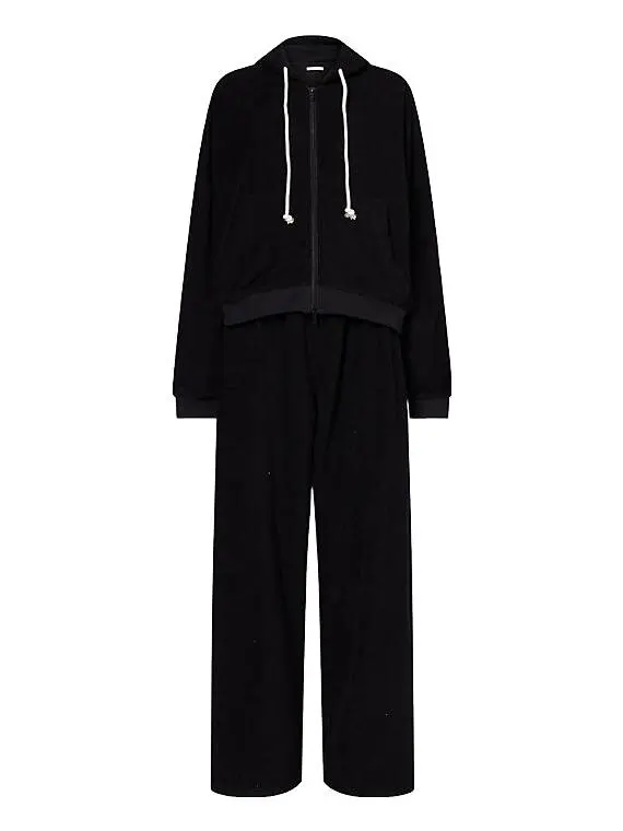 TREATS Towelling Zip-through Cotton-blend Tracksuit - Black