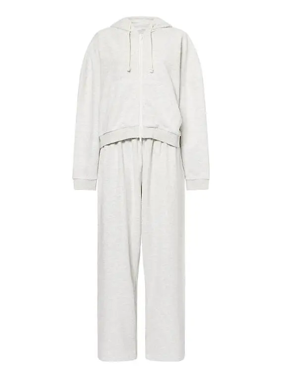 TREATS Towelling Zip-through Cotton-blend Tracksuit - Grey Marl