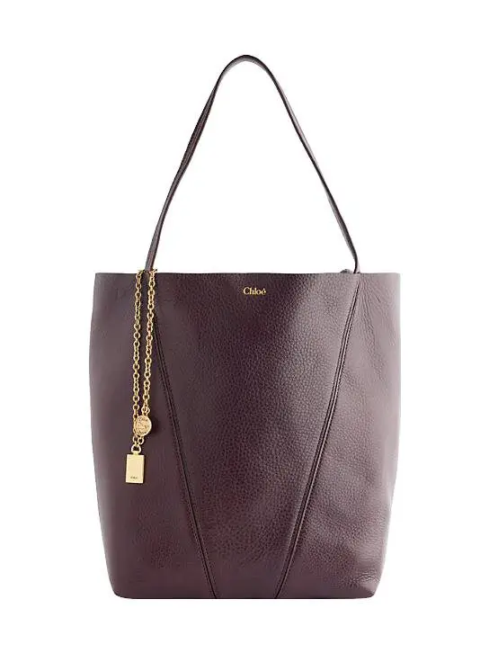 Chloé Medium Leather Tote Bag - Perfect Plum
