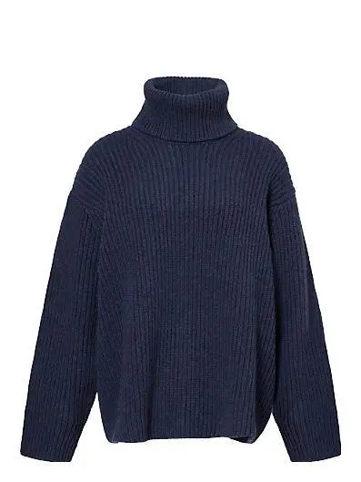 SKALL STUDIO Diana Turtleneck Wool Jumper - Navy