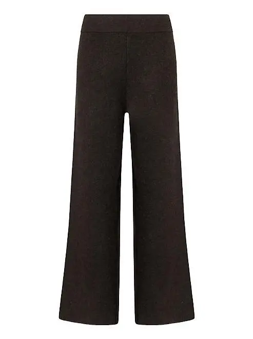 Le Kasha Wide-leg Cashmere Trousers - Chocolat