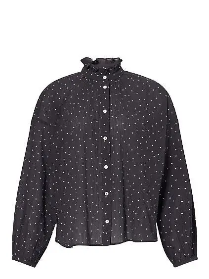 SKALL STUDIO Hannah Polka-dot Cotton-poplin Shirt - Black/white Dot