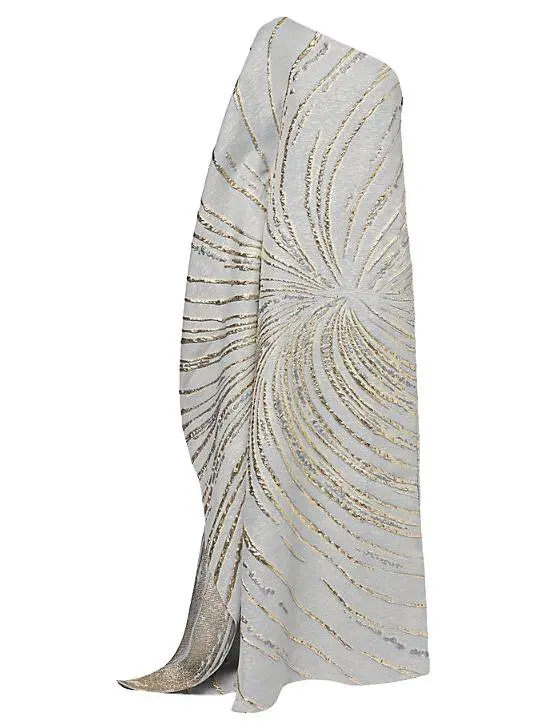 TALLER MARMO Cannes One-sleeve Maxi Dress - Ice-gold