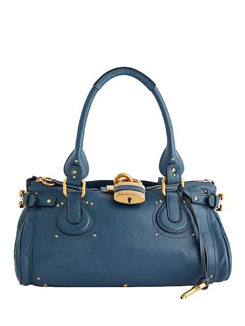 Chloé Paddington Leather Top-handle Bag - Tapestry Blue