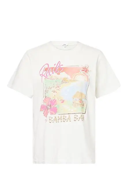 Rails Boyfriend Printed Cotton-jersey T-shirt - Bamba Bar