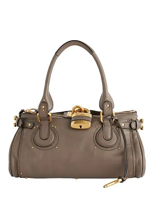 Chloé Paddington Leather Top-handle Bag - Flannel Grey