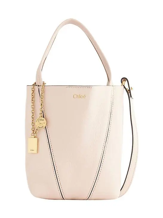 Chloé Spin Small Leather Tote Bag - Cement Pink