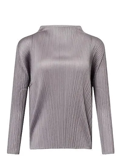 Issey Miyake Slim-fit Long-sleeve Knitted Top - Grey