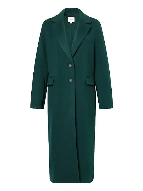 Vince Regular-fit Notch-lapels Wool-blend Coat - Juniper