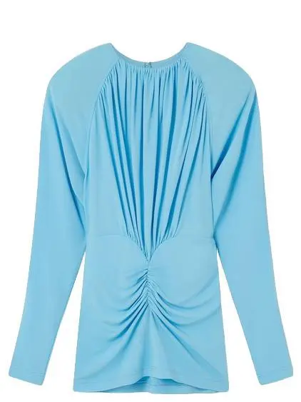 Stella McCartney Pleated Jersey Midi Dress - Blue
