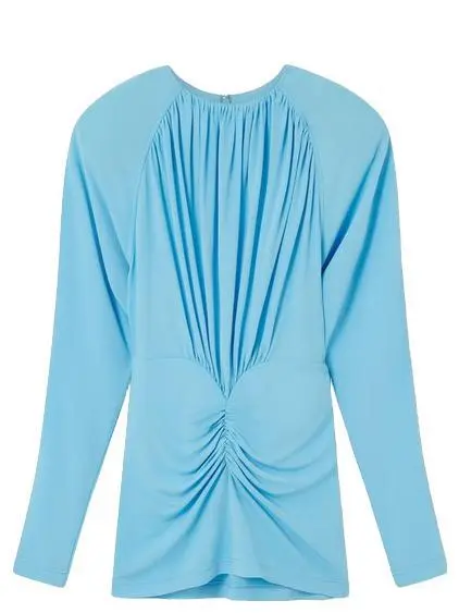Stella McCartney Pleated Jersey Midi Dress - Blue