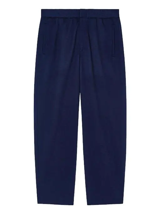 Giorgio Armani Wool Double Jersey Flat-front Trousers - Blue