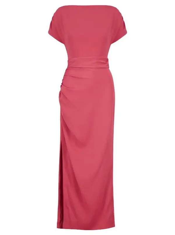 Lela Rose Satin Crepe Heather Column Dress - Pink