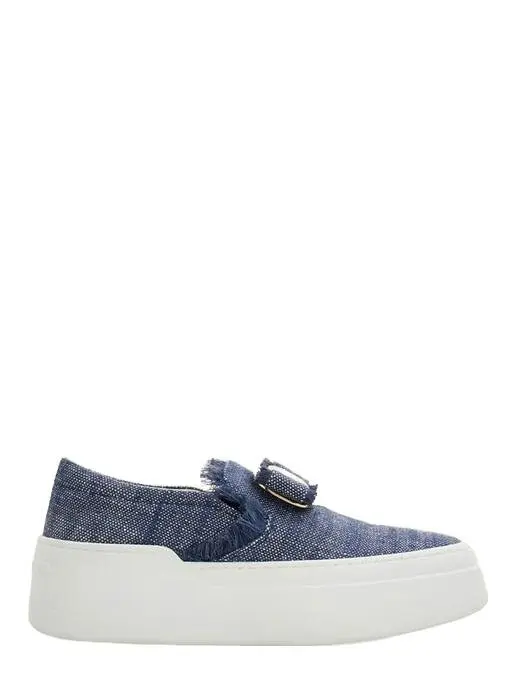 FERRAGAMO Vara Plate Slip-on - Denim