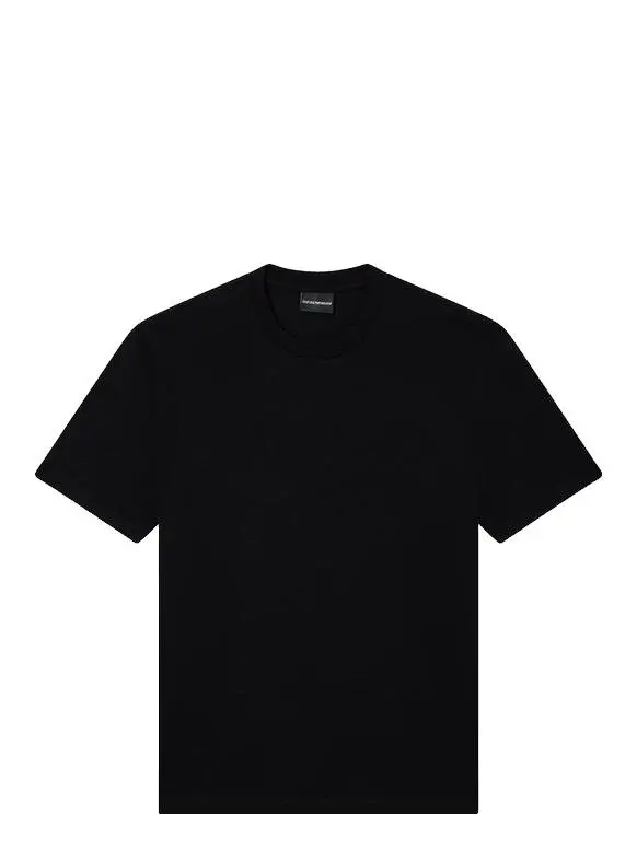 Emporio Armani Jersey T-shirt With Matching Intarsia Logo - Black