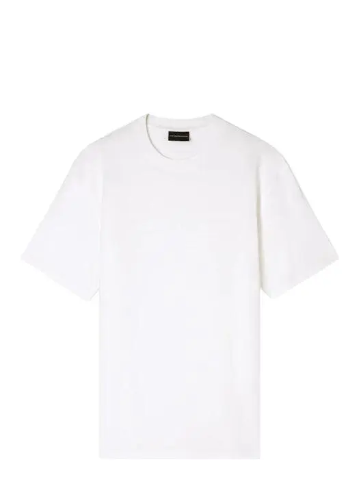 Emporio Armani Jersey T-shirt With Matching Intarsia Logo - White
