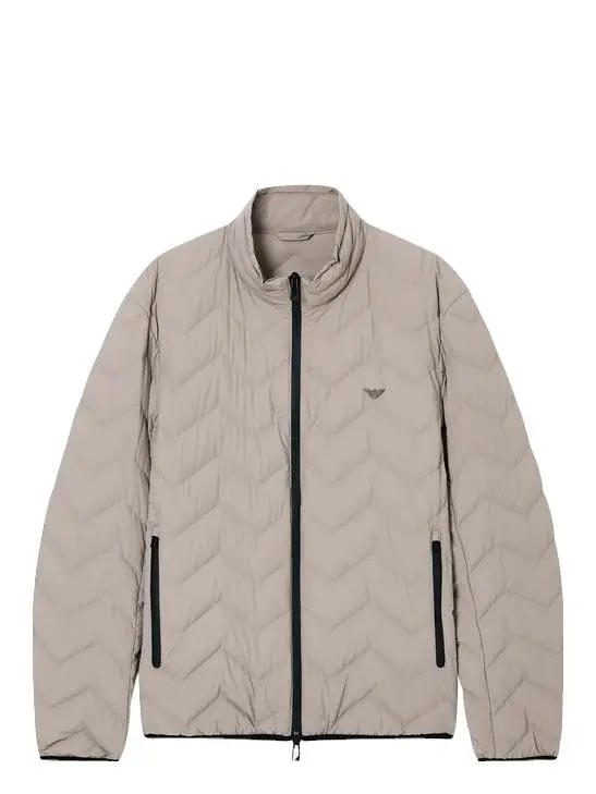 Emporio Armani Water-repellent Chevron Quilted Down Jacket - Green