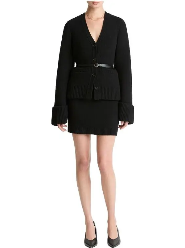 Vince Double-face Wool And Cashmere-blend Mini Skirt - Black