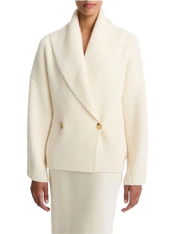Vince Wool-blend Draped Sweater Coat - White