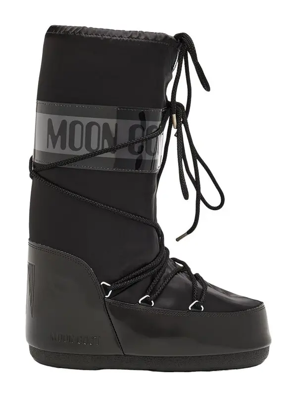Moon Boot Icon Glance Satin Knee-high Snow Boots - Black