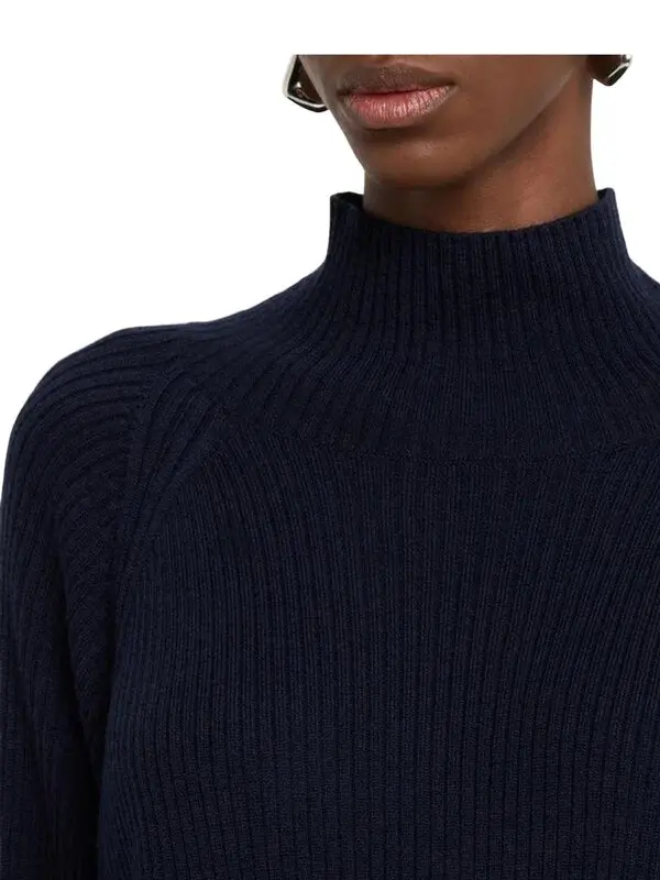 Eileen Fisher Ribbed Merino Wool Turtleneck Sweater - Ink