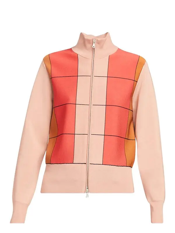Dries Van Noten Timor Geometric Grid Knit Jacket - Pnkorg