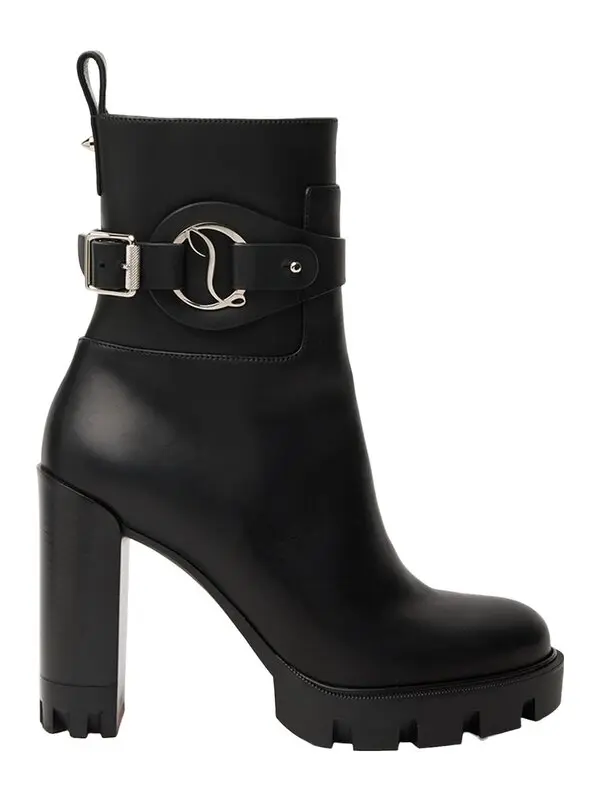 CHRISTIAN LOUBOUTIN 100mm Dianouchette Leather Ankle Boots - Black