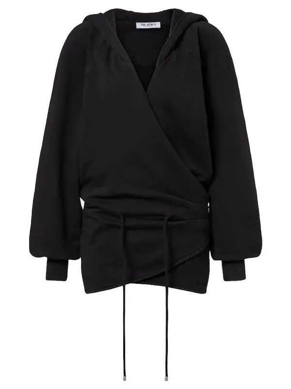 Attico Cotton Jersey Sweatshirt Dress - Black