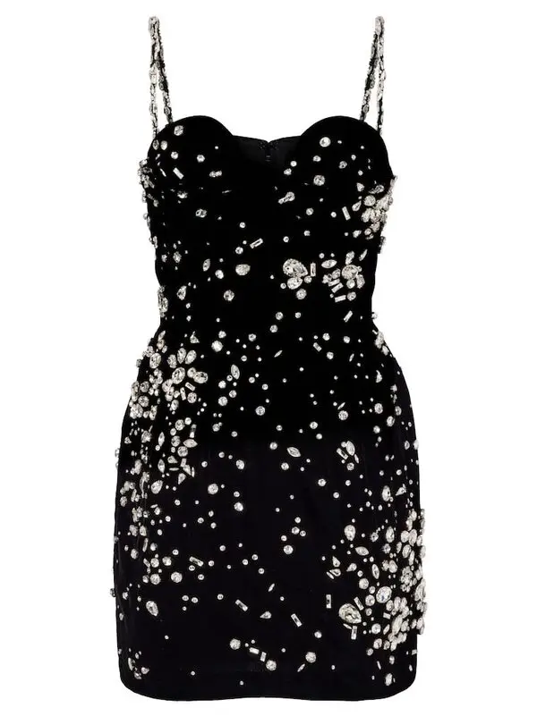 Oscar De La Renta Crystal-embellished Minidress - Black