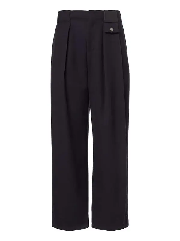 Loewe Mid-rise Wide-leg Cotton Twill Pants - Blue