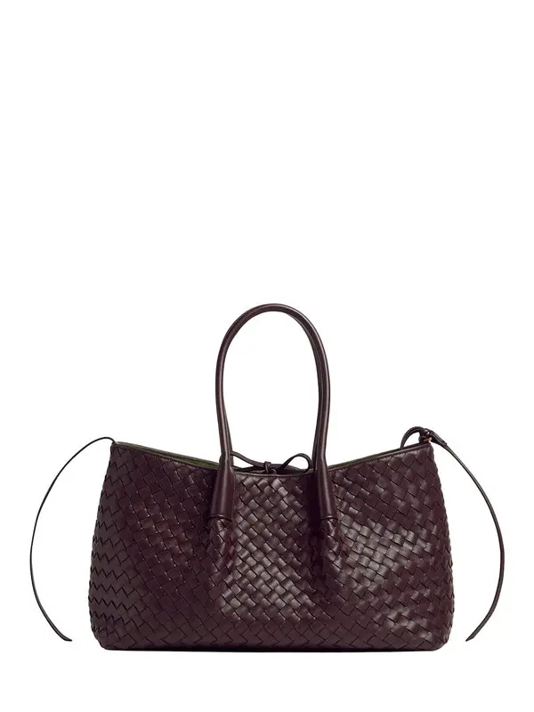 Bottega Veneta Leather Reversible Pinacoteca Tote Bag - Red