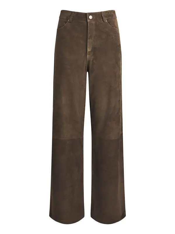 Stylein Suede High-rise Trousers - Brown