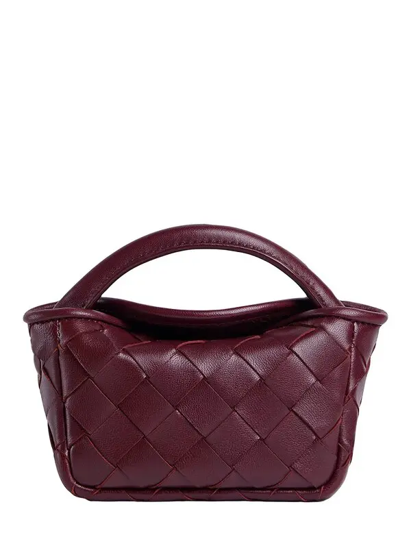 Bottega Veneta Leather Candy Cobble Top-handle Bag - Red